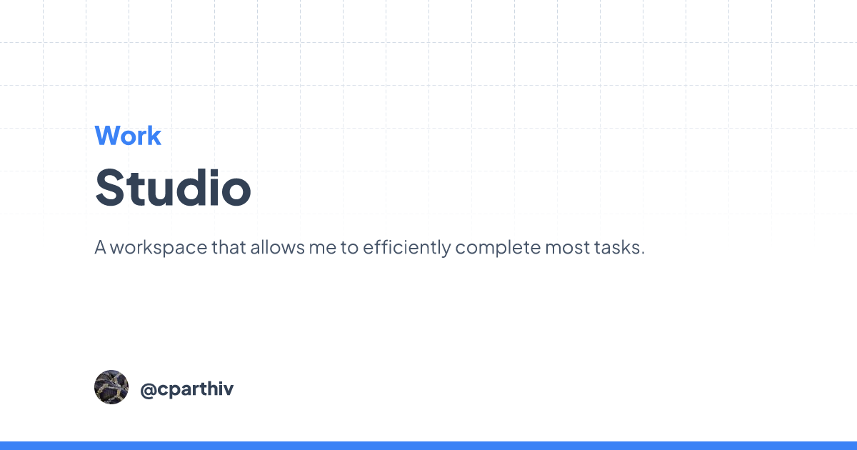Studio — Parthiv Mothipati · Programmer