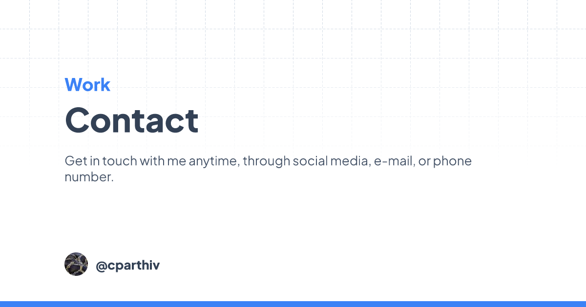 Contact — Parthiv Mothipati · Programmer