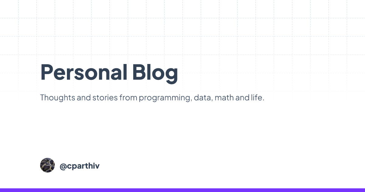 Personal Blog — Parthiv Mothipati · Programmer
